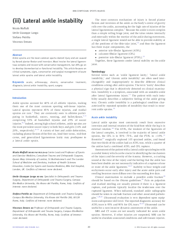 (PDF) (iii) Lateral ankle instability