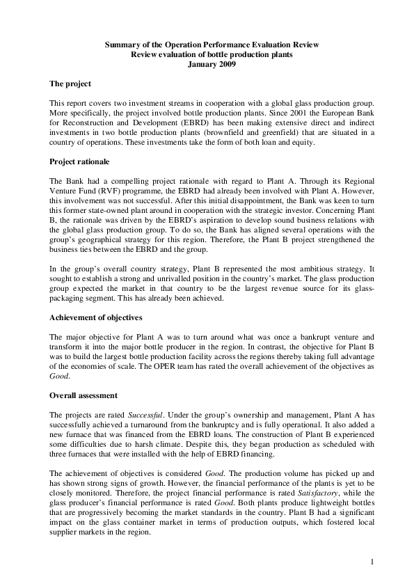 (PDF) Summary of the Operation Performance Evaluation Review Review ...