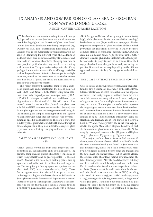 (PDF) Analysis and Comparison of Glass Beads from Ban Non Wat and Noen ...
