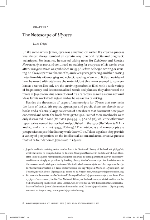 (PDF) The Notescape of Ulysses