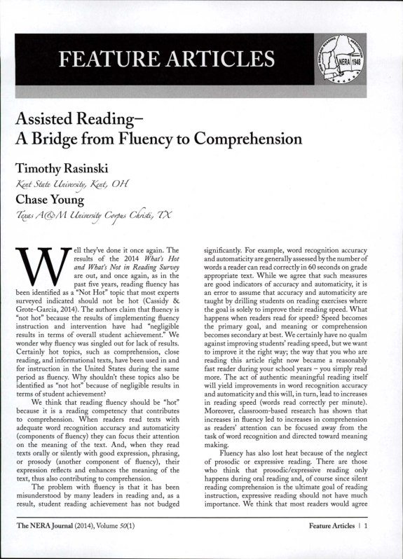 (PDF) FEATURE ARTICLES Assisted Reading- A Bridge from Fluency to ...