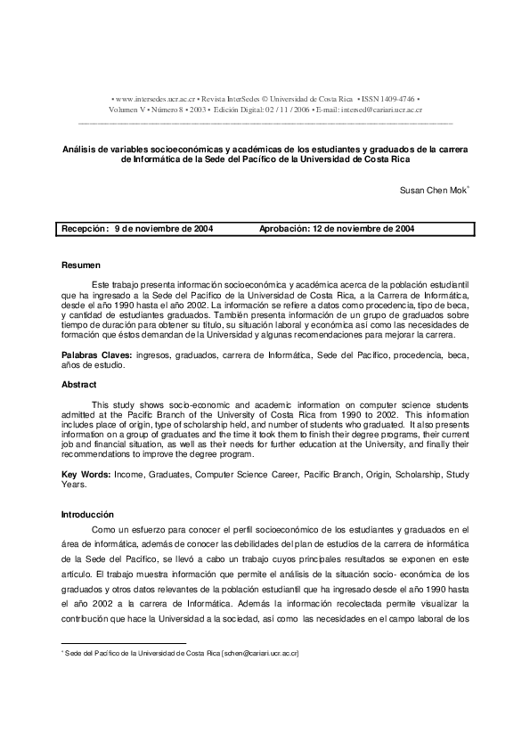 Pdf Análisis De Variables Socioeconómicas Y Académicas De Los