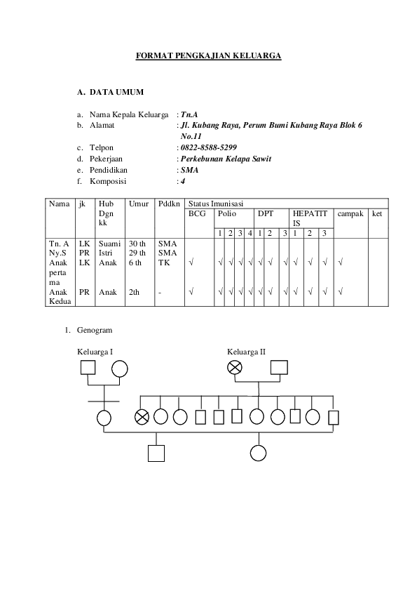 (DOC) FORMAT PENGKAJIAN KELUARGA