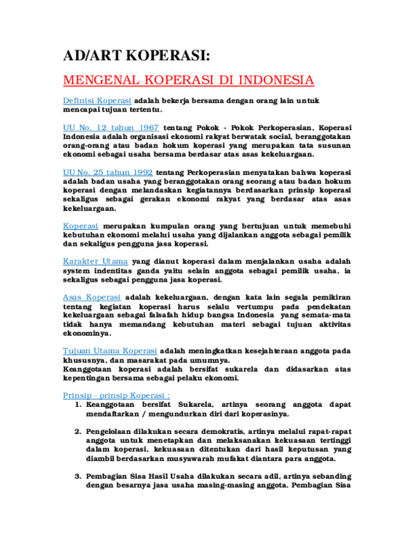 (PDF) AD/ART KOPERASI: MENGENAL KOPERASI DI INDONESIA