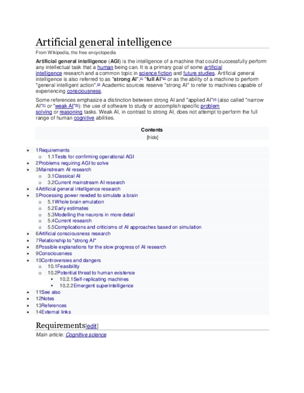 (DOC) Artificial general intelligence