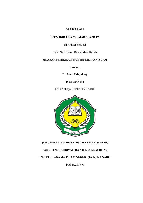 (PDF) MAKALAH " PEMIKIRAN AZYUMARDI AZRA