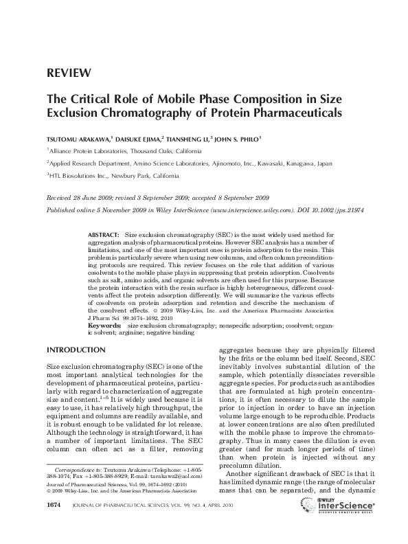 (PDF) REVIEW The Critical Role of Mobile Phase Composition in Size ...