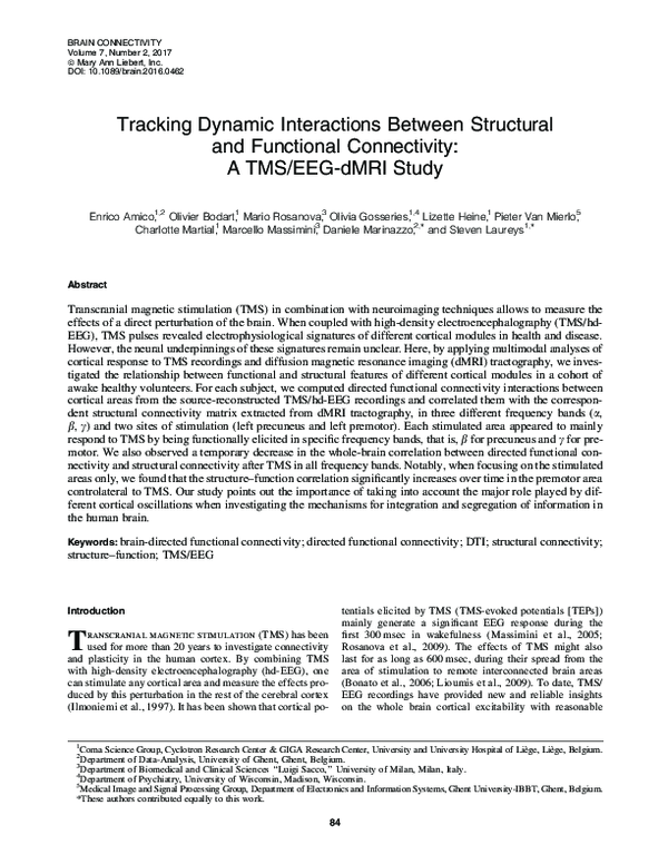 (PDF) Tracking Dynamic Interactions Between Structural and Functional ...
