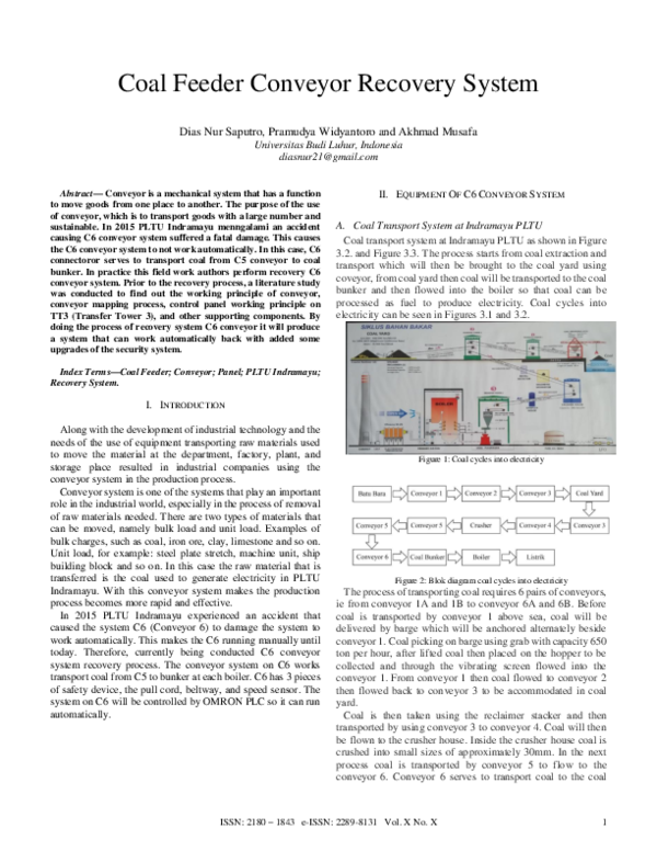 (DOC) Coal Feeder Conveyor Recovery System | Pramudya Widyantoro and ...