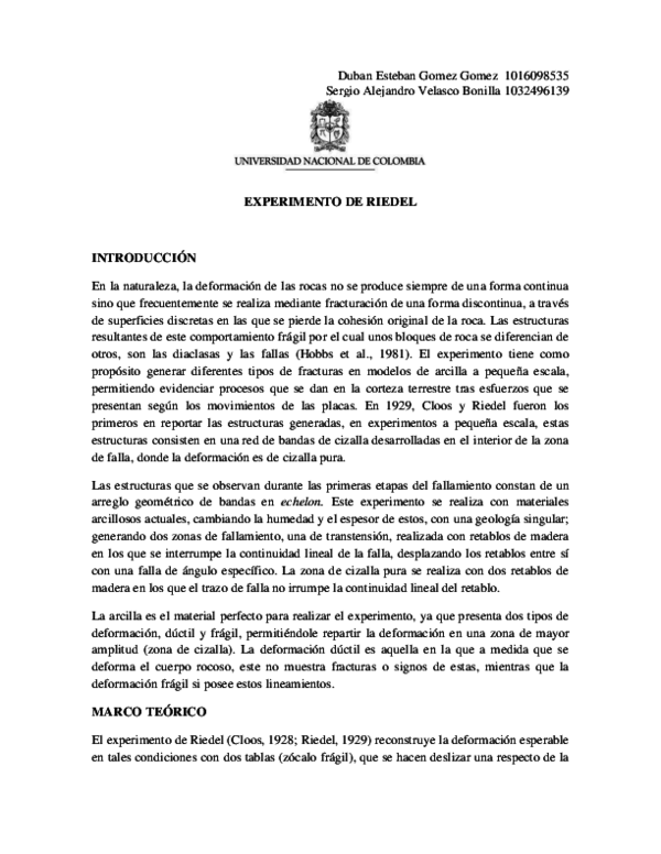 (DOC) Experimento de Riedel