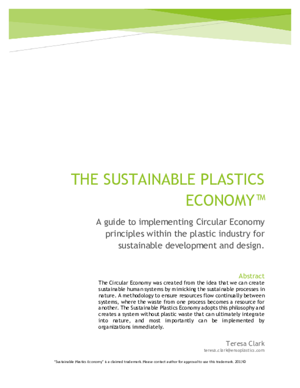 (PDF) THE SUSTAINABLE PLASTICS ECONOMY™ A guide to implementing ...