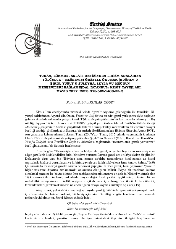 (PDF) Turkish Studies
