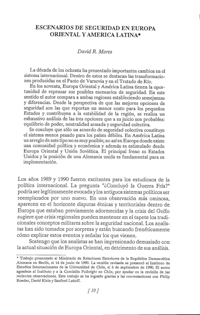 (PDF) Escenarios de seguridad en Europa Oriental y América Latina