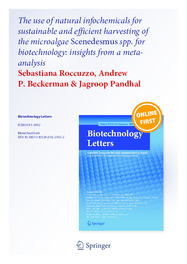 (PDF) The use of natural infochemicals for sustainable and efficient ...