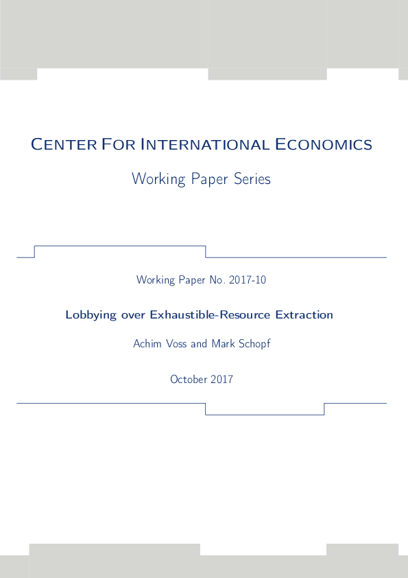 (PDF) Lobbying over Exhaustible-Resource Extraction | Mark Schopf ...