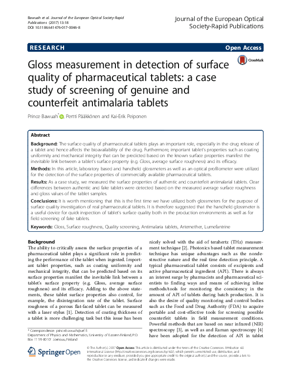 (PDF) Gloss measurement in detection of surface quality of ...