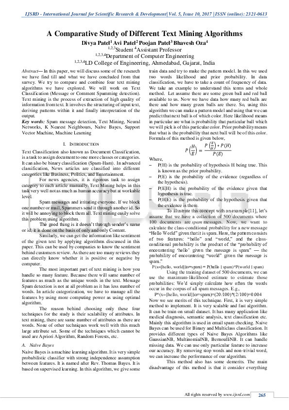 (PDF) A Comparative Study of Different Text Mining Algorithms