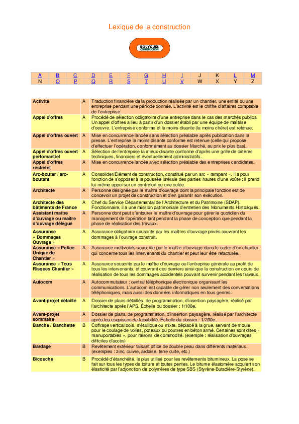 Pdf Lexique De La Construction