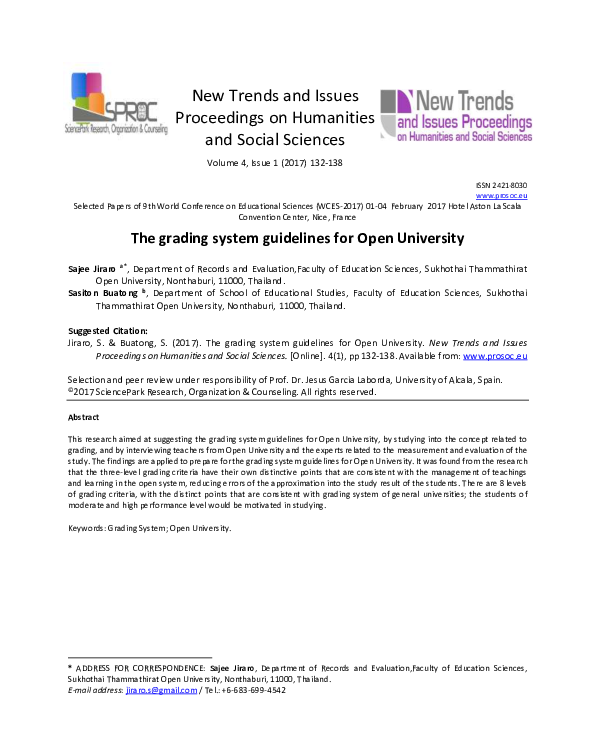 (PDF) The grading system guidelines for Open University