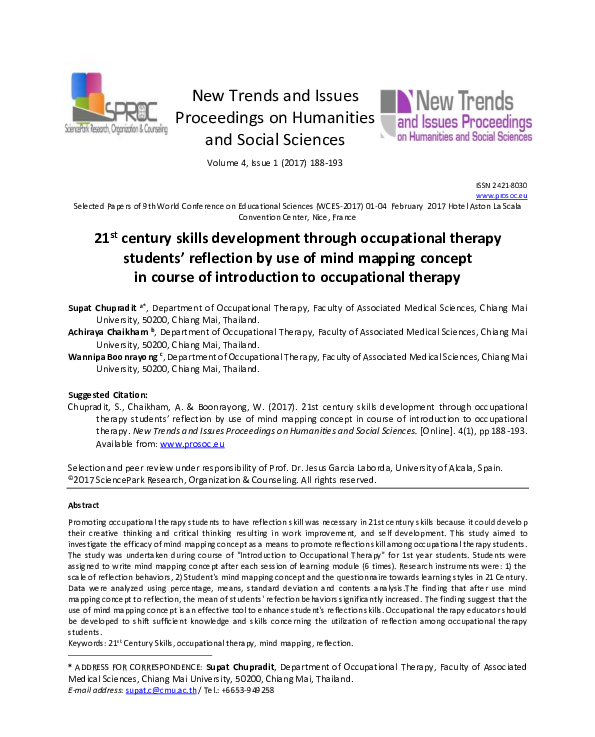 (PDF) 21 st century skills development through occupational therapy ...