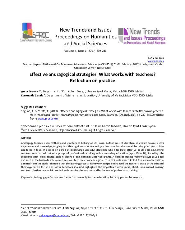 (PDF) Effective andragogical strategies: What works with teachers ...