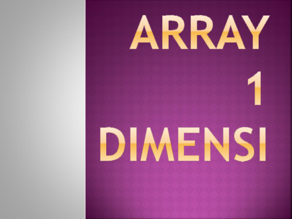 (PPT) Array 1 dimensi
