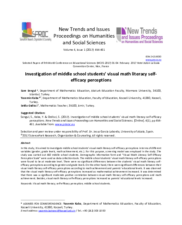 (PDF) Investigation of middle school students' visual math literacy ...