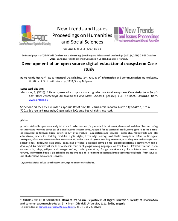(PDF) Development of an open source digital educational ecosystem: Case ...