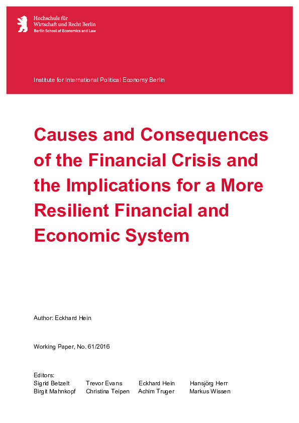 (PDF) Causes and Consequences of the Financial Crisis and the ...