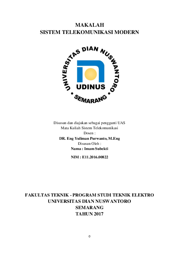 (PDF) MAKALAH SISTEM TELEKOMUNIKASI MODERN FAKULTAS TEKNIK -PROGRAM ...