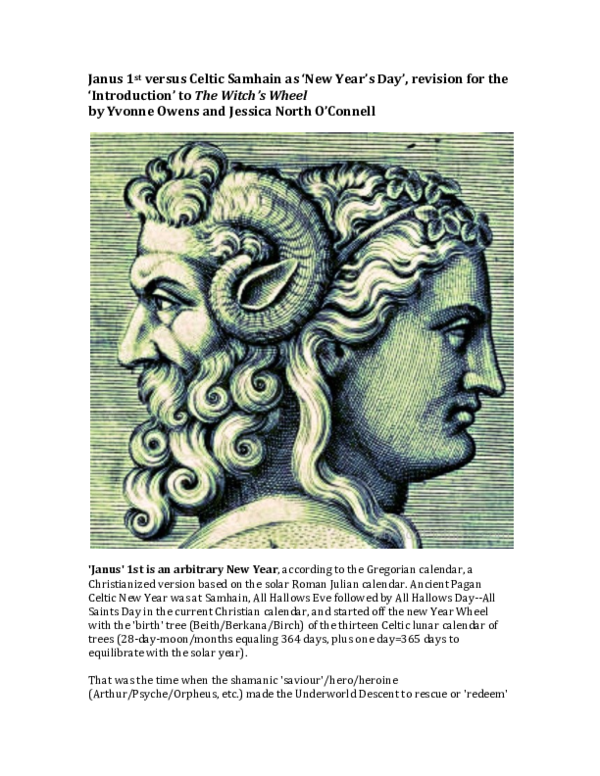 (PDF) Janus 1st versus Celtic Samhain as New Years Day