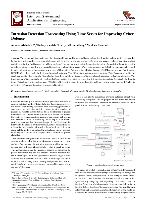 Pdf Intrusion Detection Forecasting Using Time Series For Improving