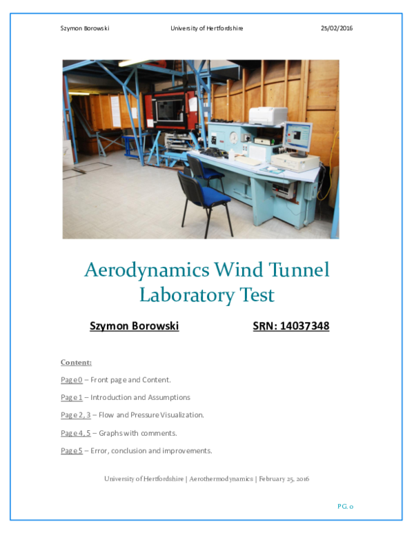 (PDF) Aerodynamics Wind Tunnel Laboratory Test