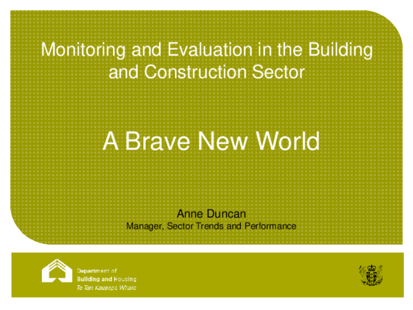 (PPT) Monitoring and Evaluation in the Building and Construction Sector ...