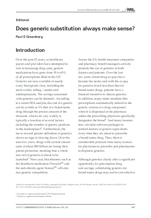 (PDF) Does generic substitution always make sense?