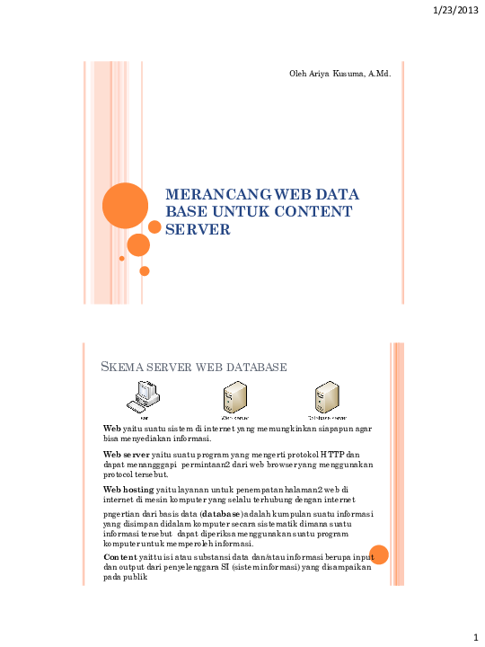 (PDF) MERANCANG WEB DATA BASE UNTUK CONTENT SERVER SKEMA SERVER WEB ...