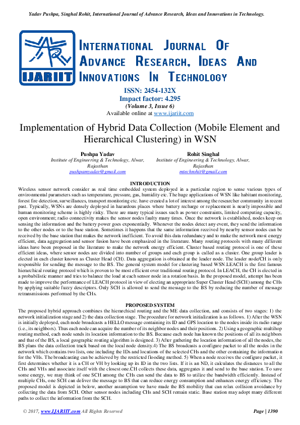 (PDF) Implementation of Hybrid Data Collection (Mobile Element and ...