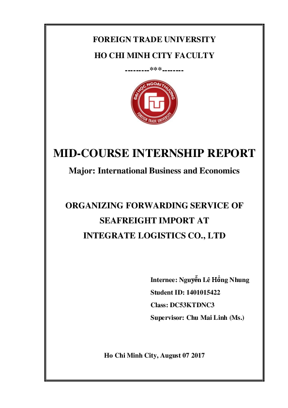 (DOC) Midterm report for freight forwarding internship