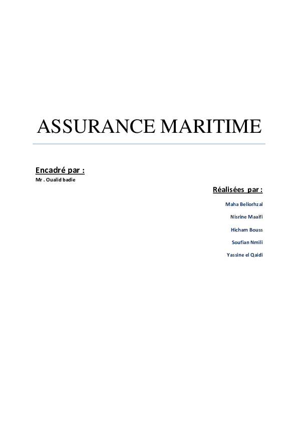 (DOC) Assurance maritime