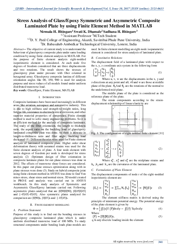 Pdf Stress Analysis Of Glass Epoxy Symmetric And Asymmetric Composite