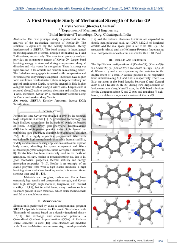 (PDF) A First Principle Study of Mechanical Strength of Kevlar-29
