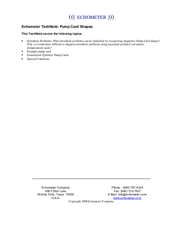 (PDF) Pump Card Diagnosis