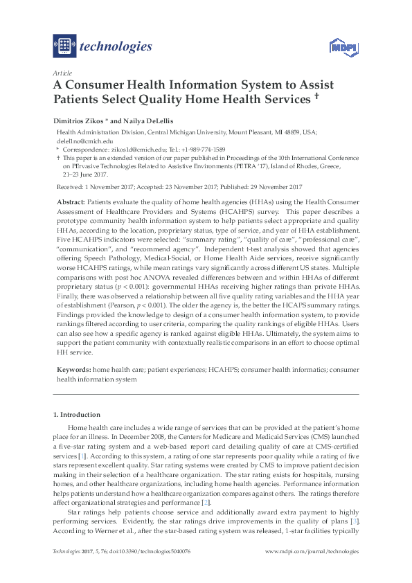 (PDF) A Consumer Health Information System to Assist Patients Select ...