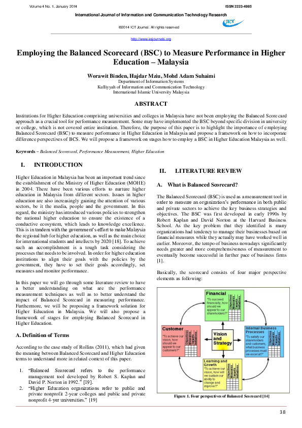 (PDF) Employing the Balanced Scorecard (BSC) to Measure Performance in ...