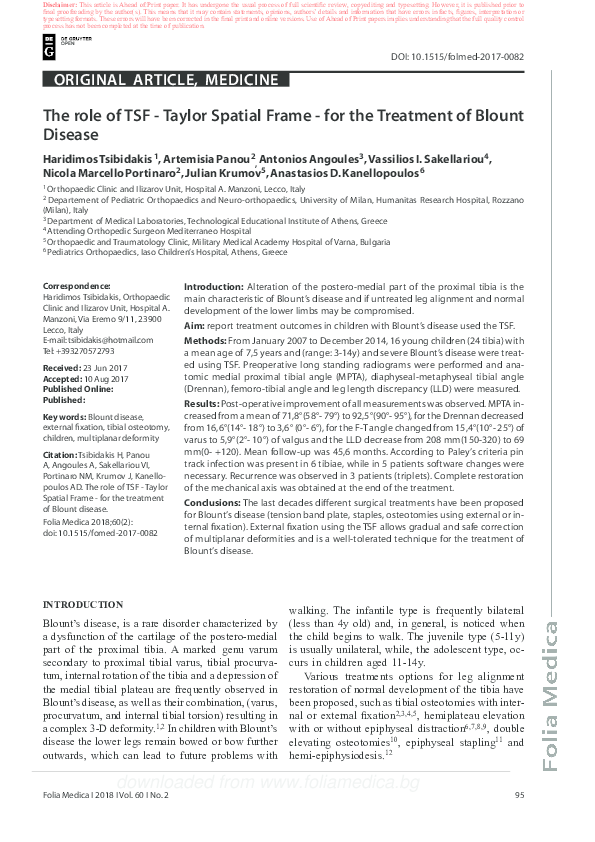 (PDF) The role of TSF -Taylor Spatial Frame -for the Treatment of ...