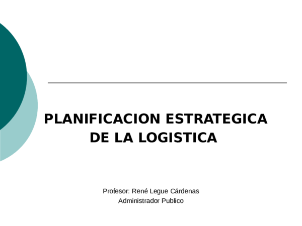(PDF) PLANIFICACION ESTRATEGICA DE LA LOGISTICA