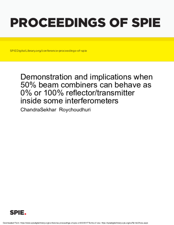 (PDF) PROCEEDINGS OF SPIE