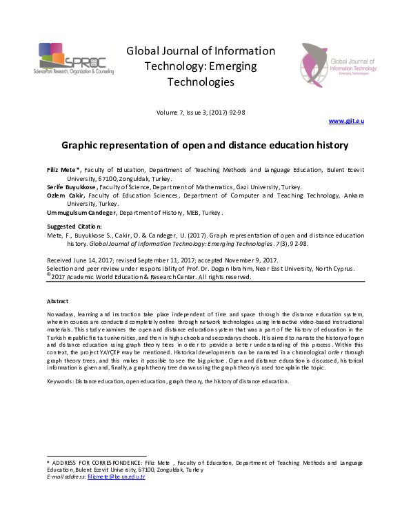 (PDF) Graphic representation of open and distance education history