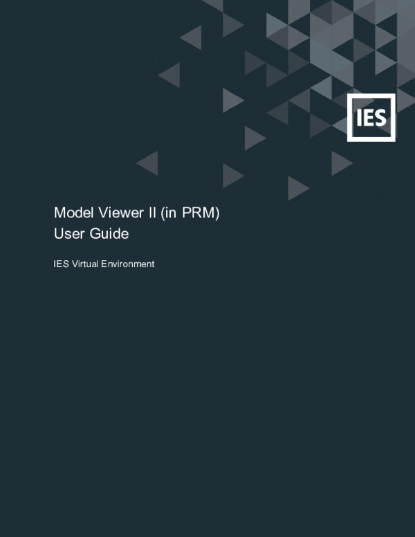 (PDF) Model Viewer II (in PRM) User Guide IES Virtual Environment VE ...