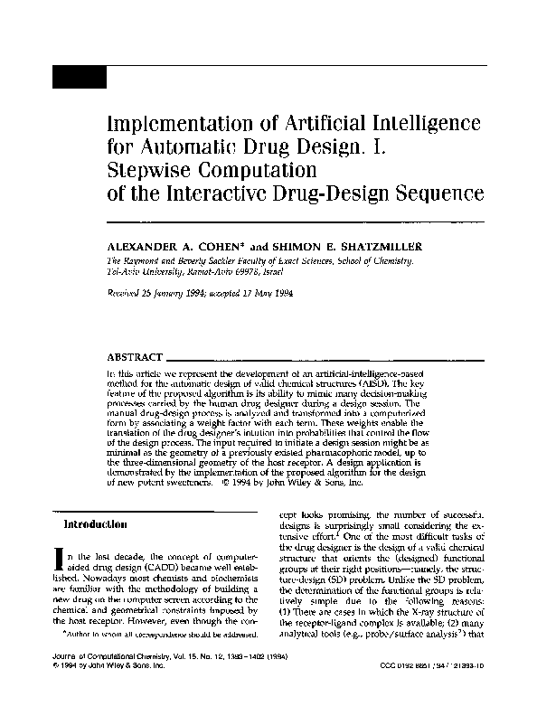 (PDF) Implementation of artificial intelligence for automatic drug ...